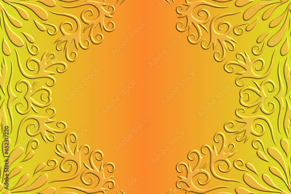 Luxurious frame golden gold batik ethnic dayak aztec Kalimantan pattern ...