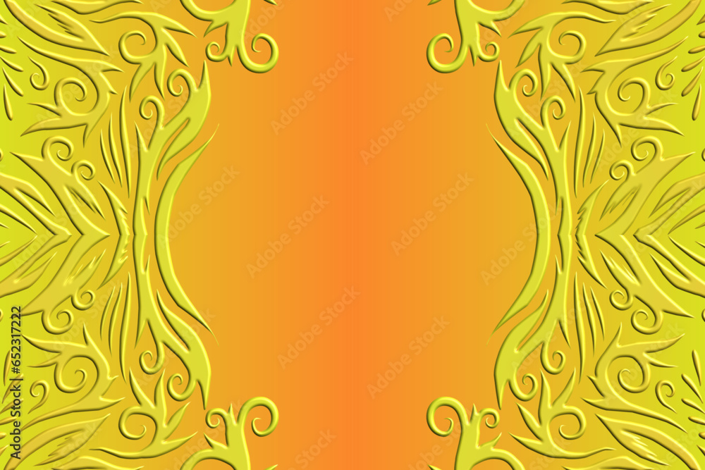 Luxurious frame golden gold batik ethnic dayak aztec Kalimantan pattern ...