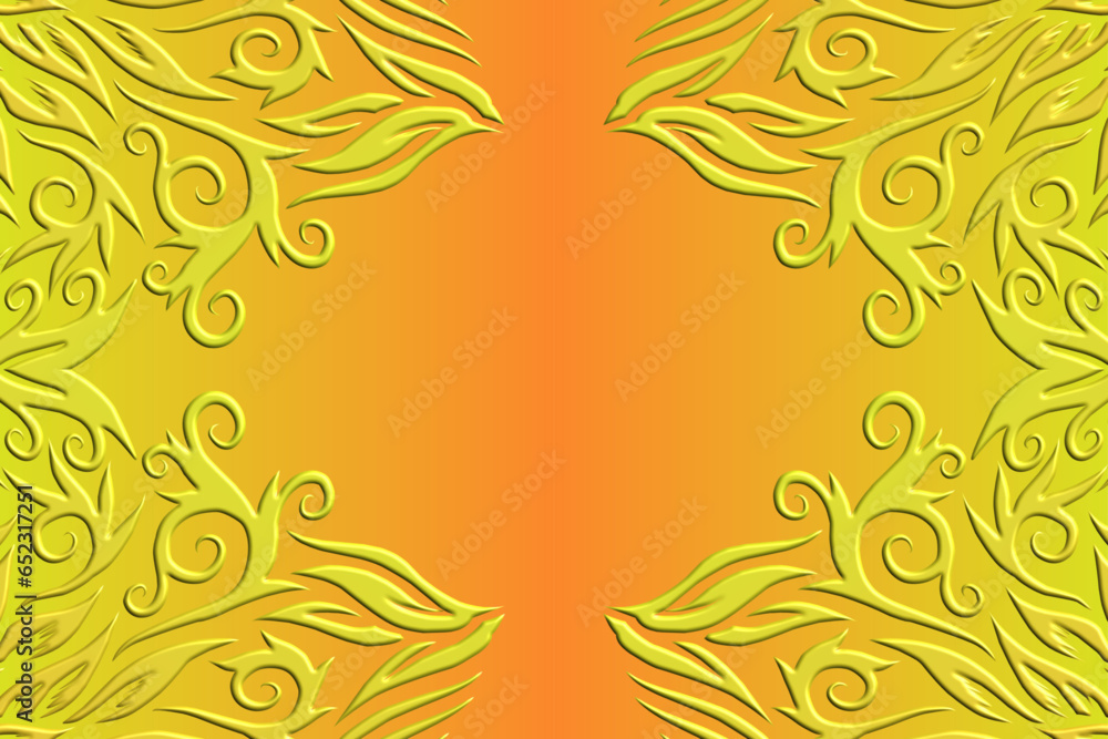 Luxurious frame golden gold batik ethnic dayak aztec Kalimantan pattern ...