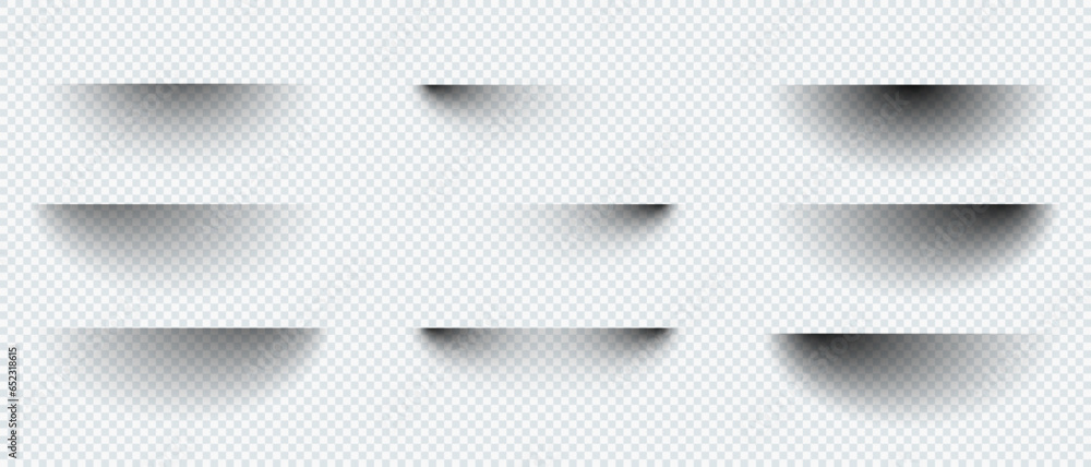 Shadows set isolated on transparent background. Circle shadow template ...