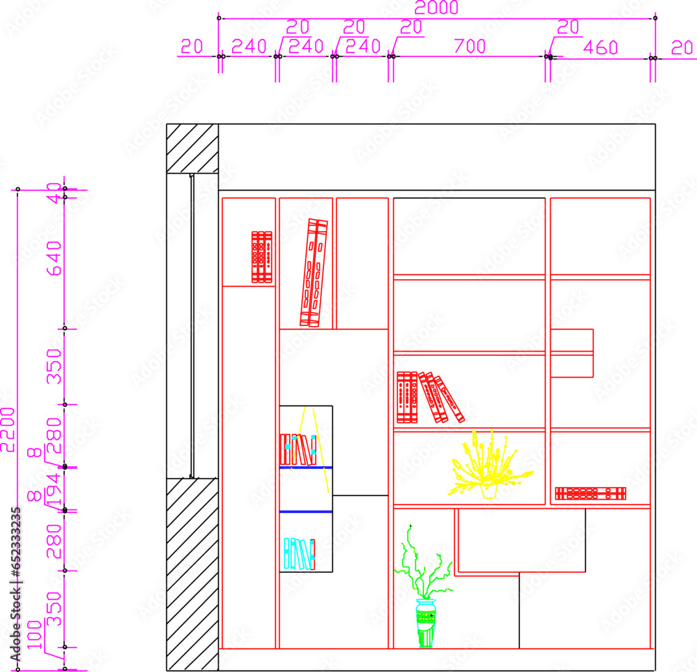 Vector sketch illustration of interior architectural design of ...