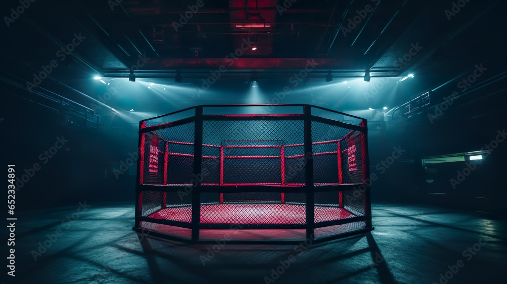 Fighting cage made with Ai generative techology, Property is fictional ...