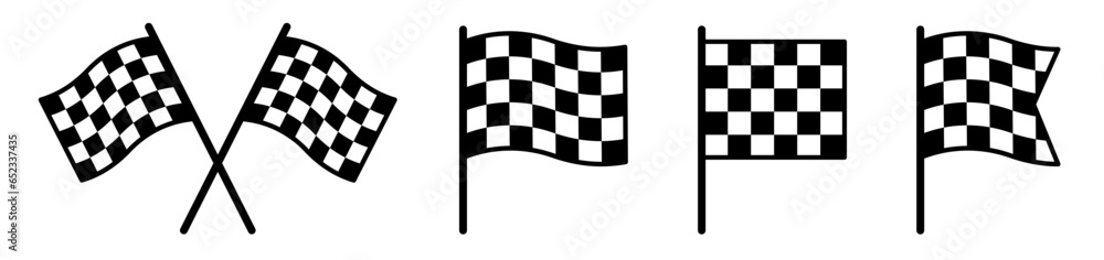 Checkered flags f1 racing. Two crossed racing flags. Motorsport concept ...