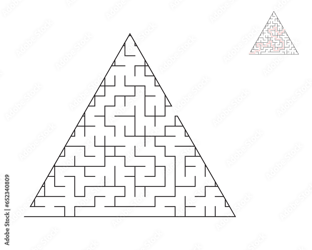 Triangle maze, logic game with labyrinths. maze game. A maze with ...