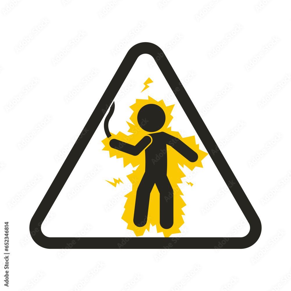 Isolated vector isolated of danger precaution sign high voltage ...