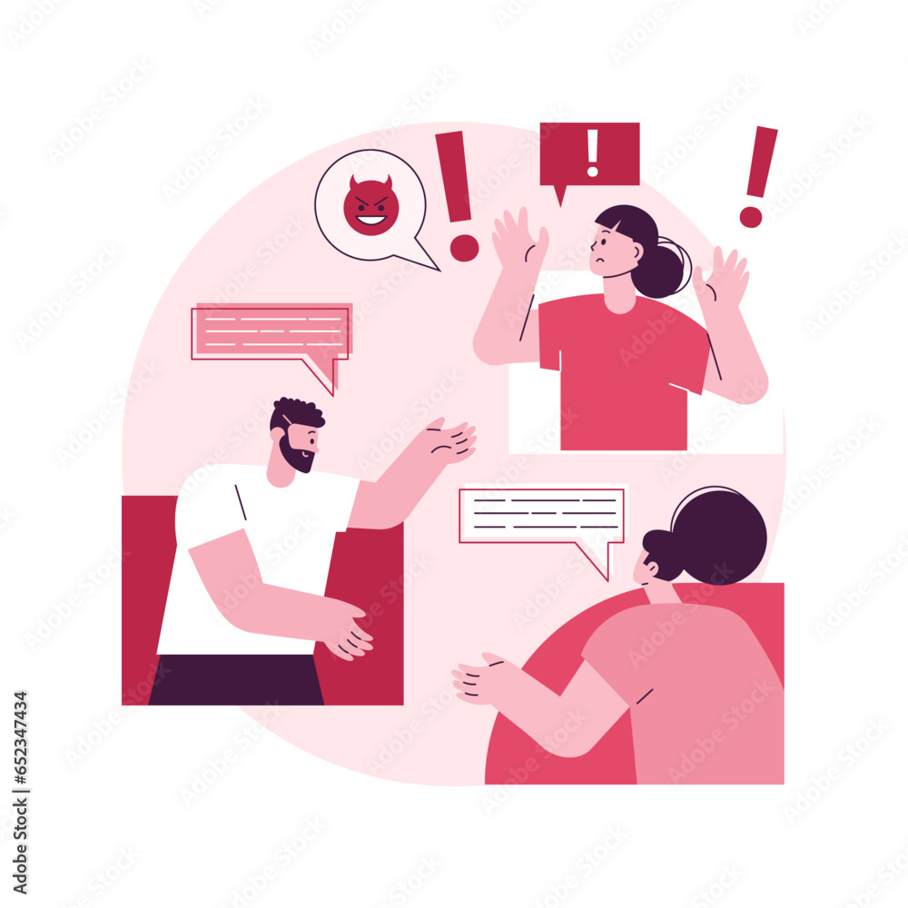 Social behaviour abstract concept vector illustration. Anti-social ...