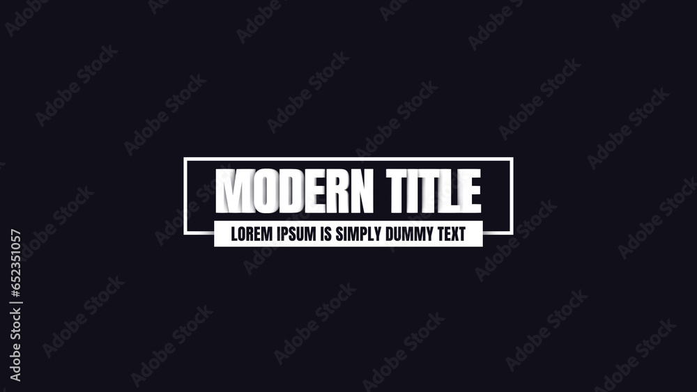 Modern Title Stock Template | Adobe Stock