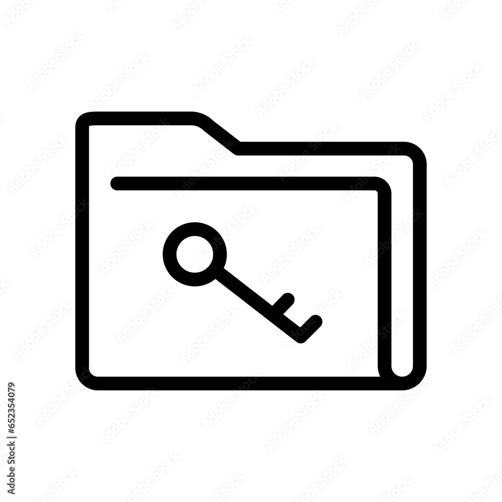 Protect documents or unlock folder icon. Folder lock pad sign, secure ...