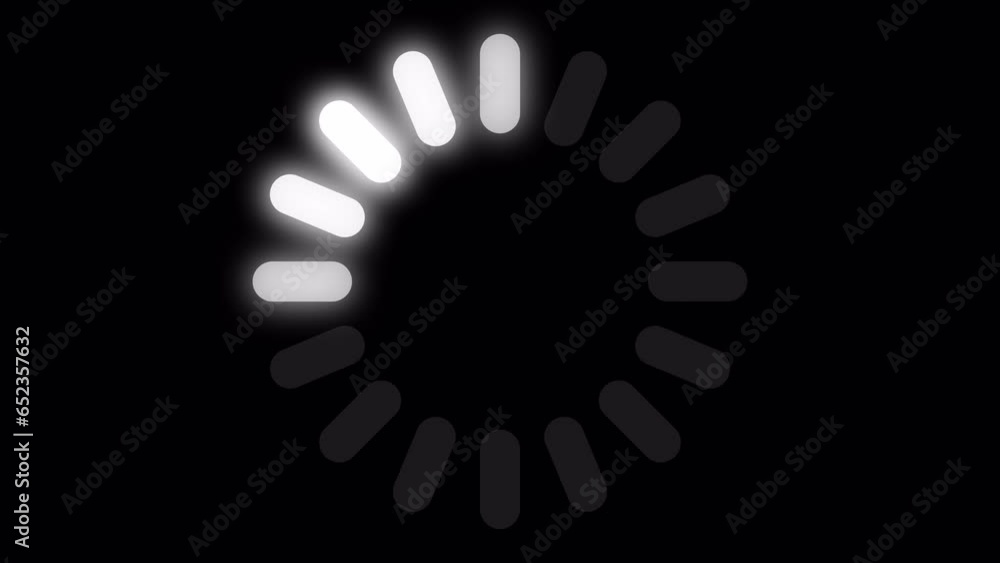 Loading Circle Video with Glow. Loading Animation on Transparent ...