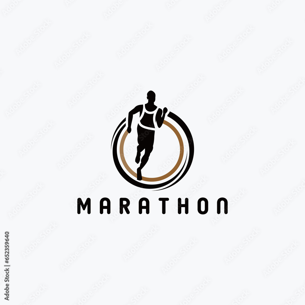 Runner marathon vector logo. Brand's logo in the form of a runner Stock ...
