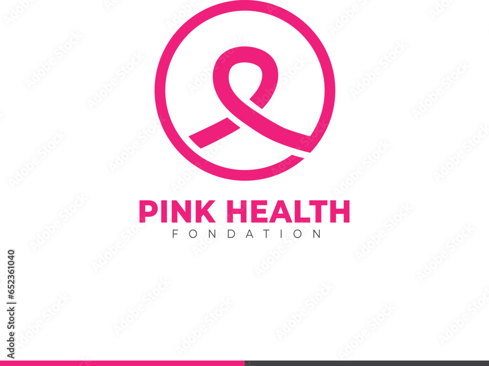 Pink ribbon breast cancer logo design great for charity foundation ...
