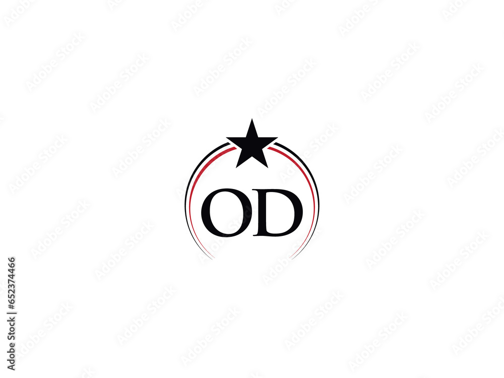 Premium Circle OD Star Logo, Typography Od Logo Icon Vector Png Letter ...