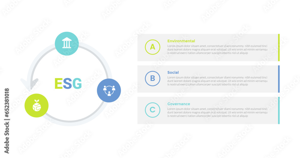 esg environmental social governance infographics template diagram with ...