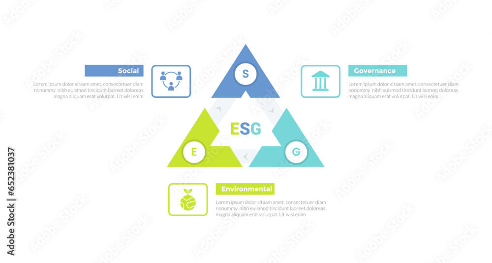 esg environmental social governance infographics template diagram with ...