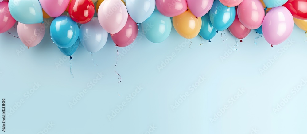 isolated birthday balloons isolated pastel background Copy space Stock ...
