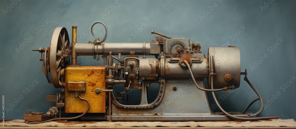 Old dirty cotton gin machine on the floor used to extract cotton fibers ...