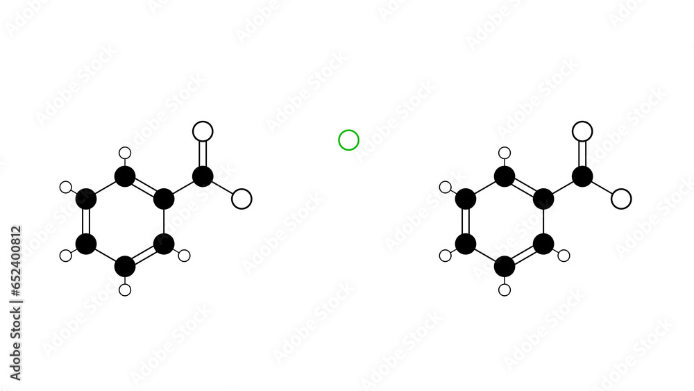 calcium benzoate molecule, structural chemical formula, ball-and-stick ...