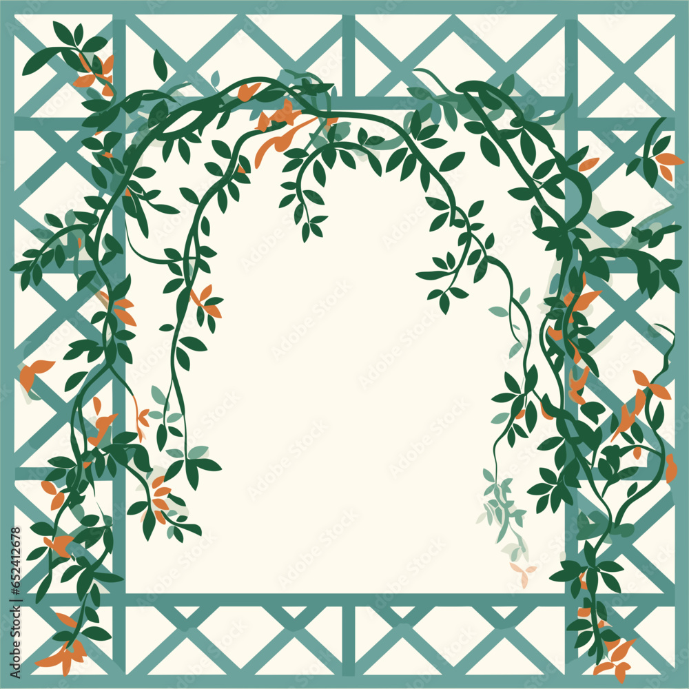 Trellises and arbors pattern, background, hand-drawn cartoon flat art ...