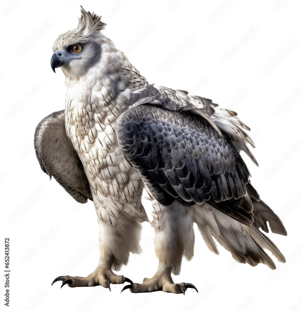 Harpy Eagle bird isolated on transparent background. Concept of ...