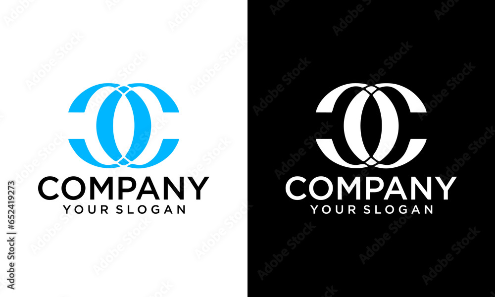 Logo C monogram modern letter, CC mockup elegant business card emblem ...