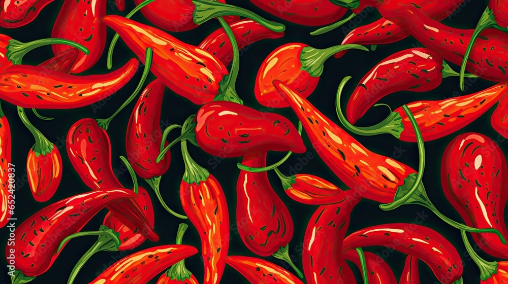 a horizontal format of Chili peppers as a background in a Food/Decor ...