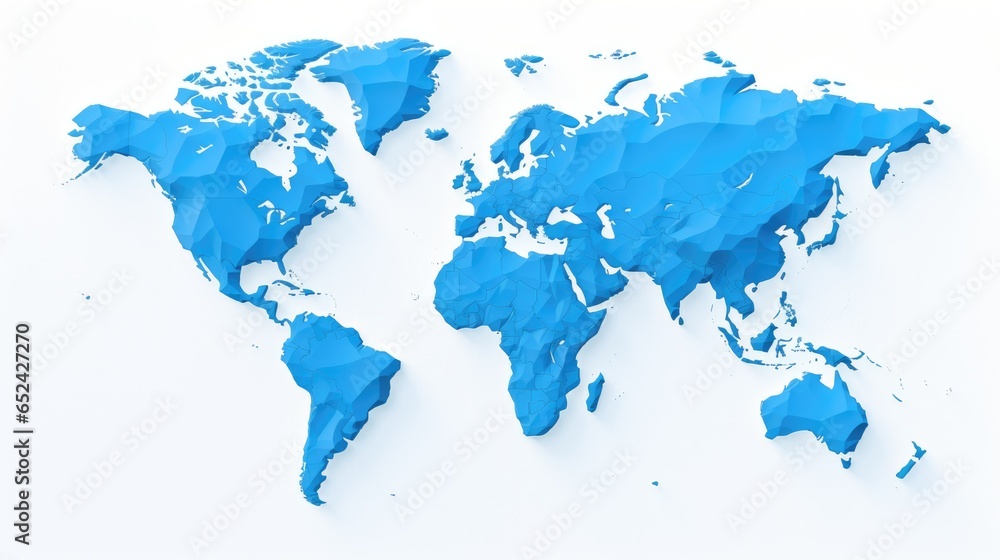 blue world map isolated white background earth globe Stock Illustration ...