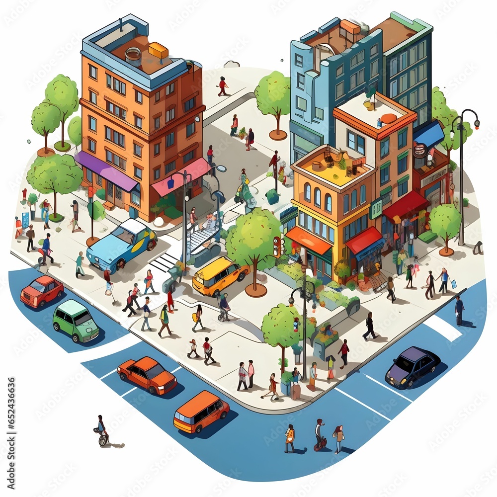 Clipart of an urban planner improving pedestrian-friendly streets ...
