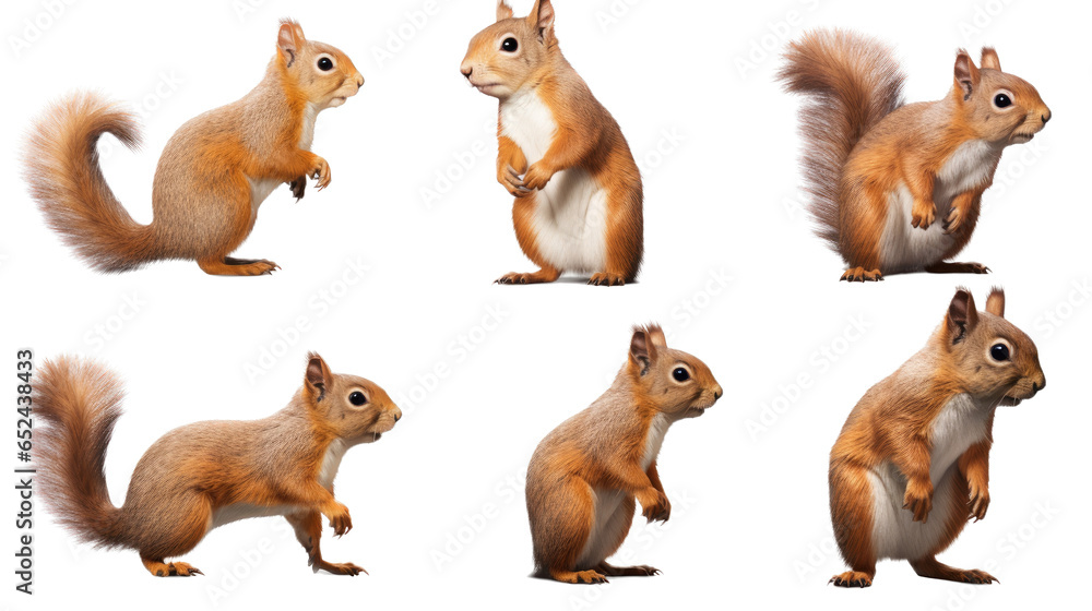 a cutout collection of squirrels in various positions in a Nature ...