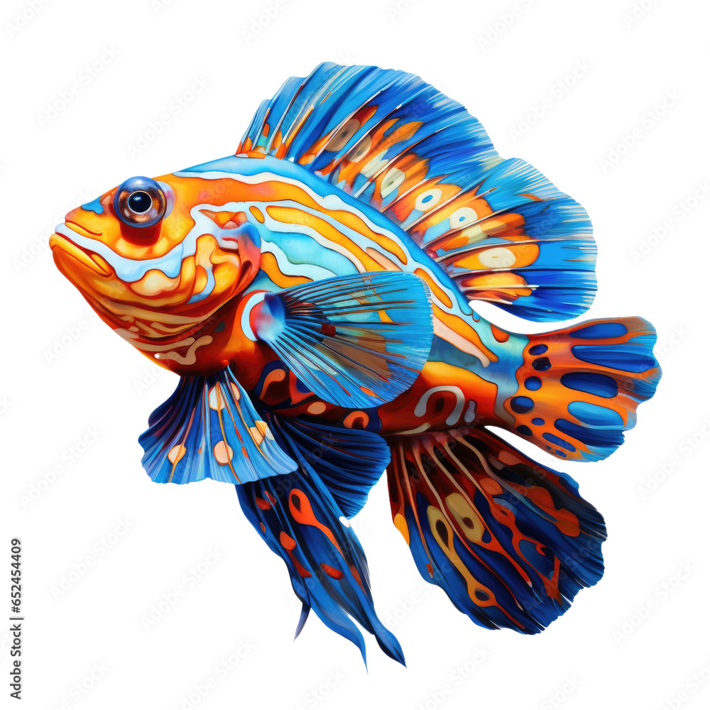 Mandarin fish on transparent background Stock Illustration | Adobe Stock