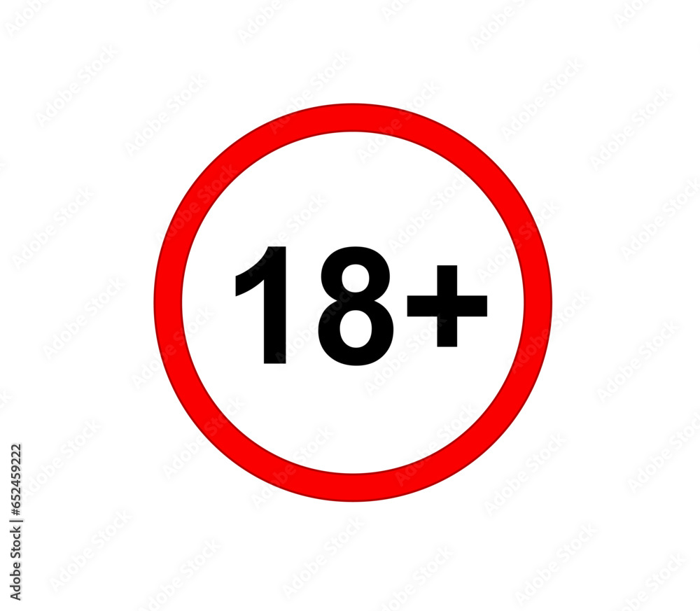 Age restriction icons set + 18 years old. Sign censorship, permission ...