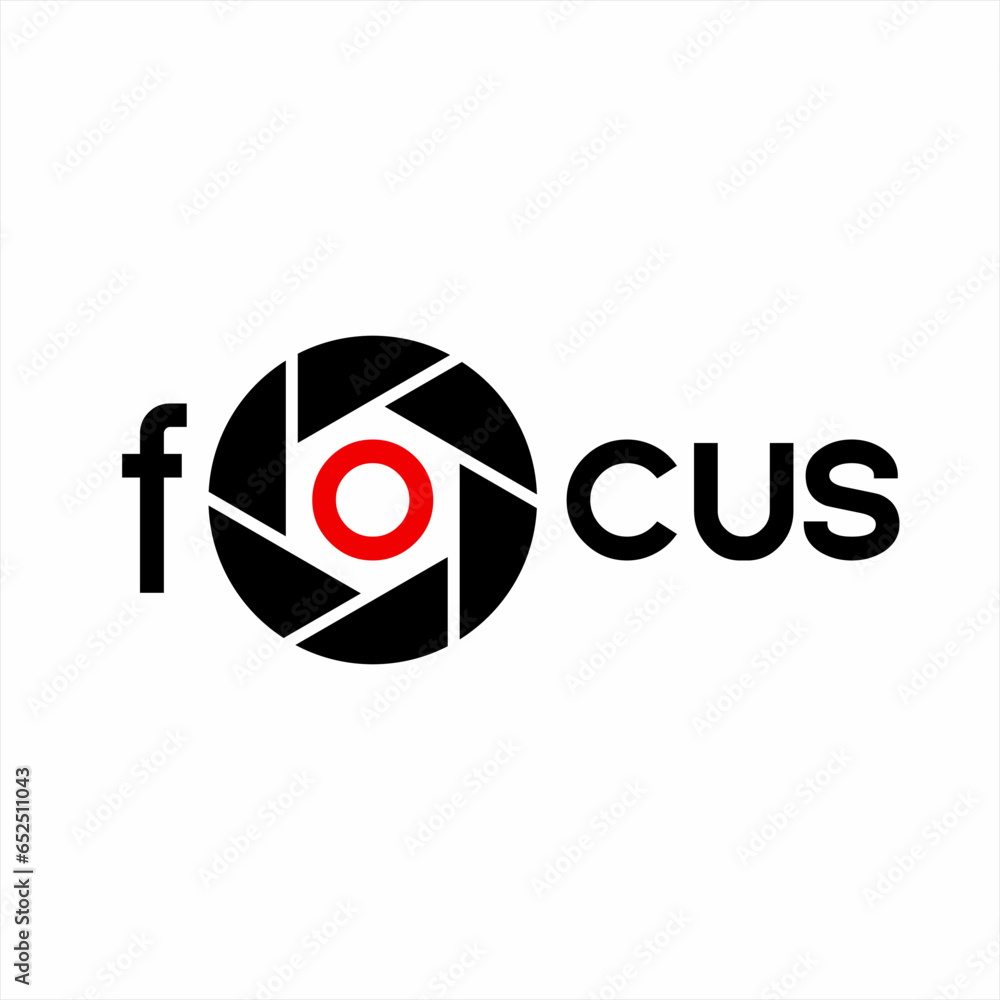 Focus word design with diaphragm symbol on letter O. Stock Vector ...