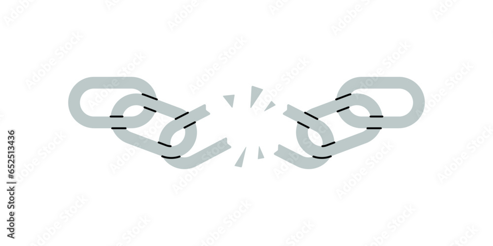 Broken chain. Old school tattoo. Vector illustration. Stock Vector ...