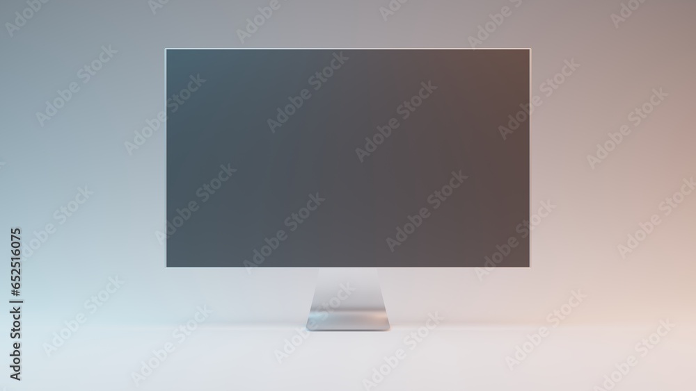 Computer monitor mockup. Pc computer template with blank screen. 3d ...