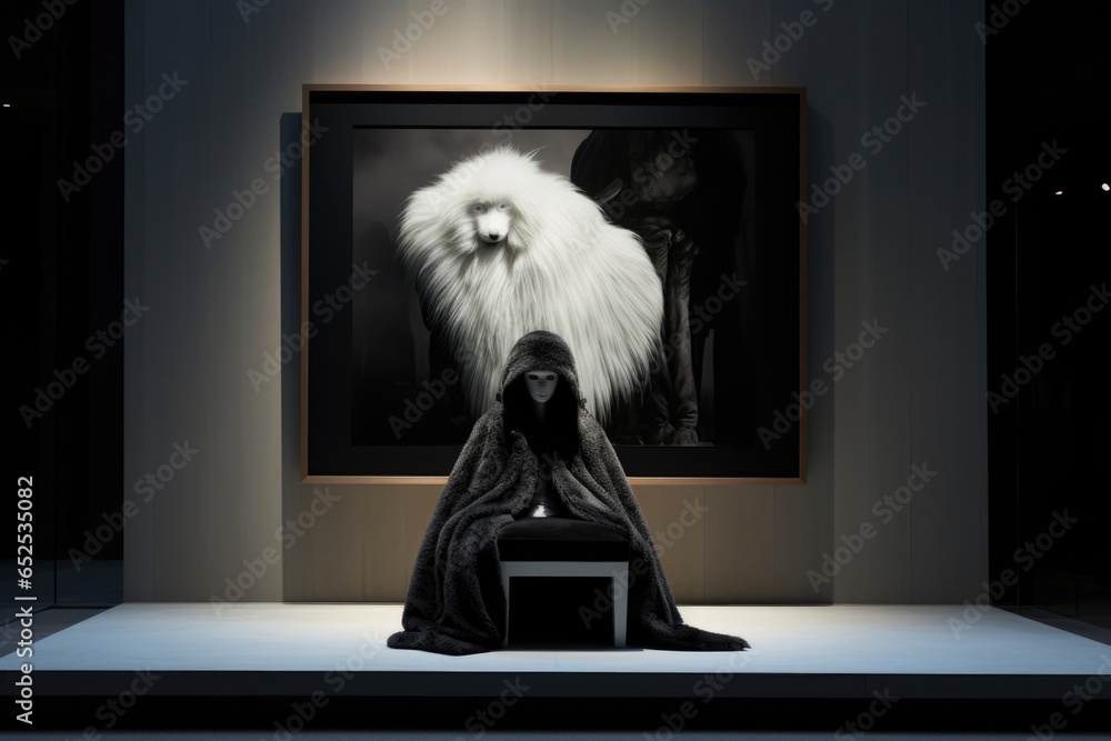 A vision of sophistication and intrigue, a solitary figure dd in a ...