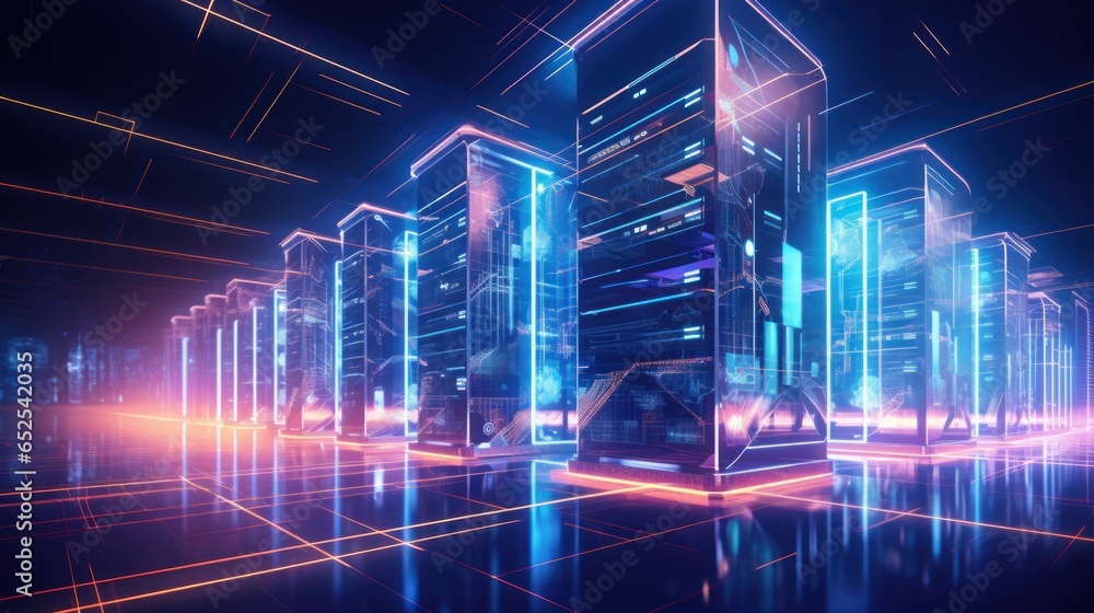 Futuristic Data Center Visualization Stock Photo | Adobe Stock