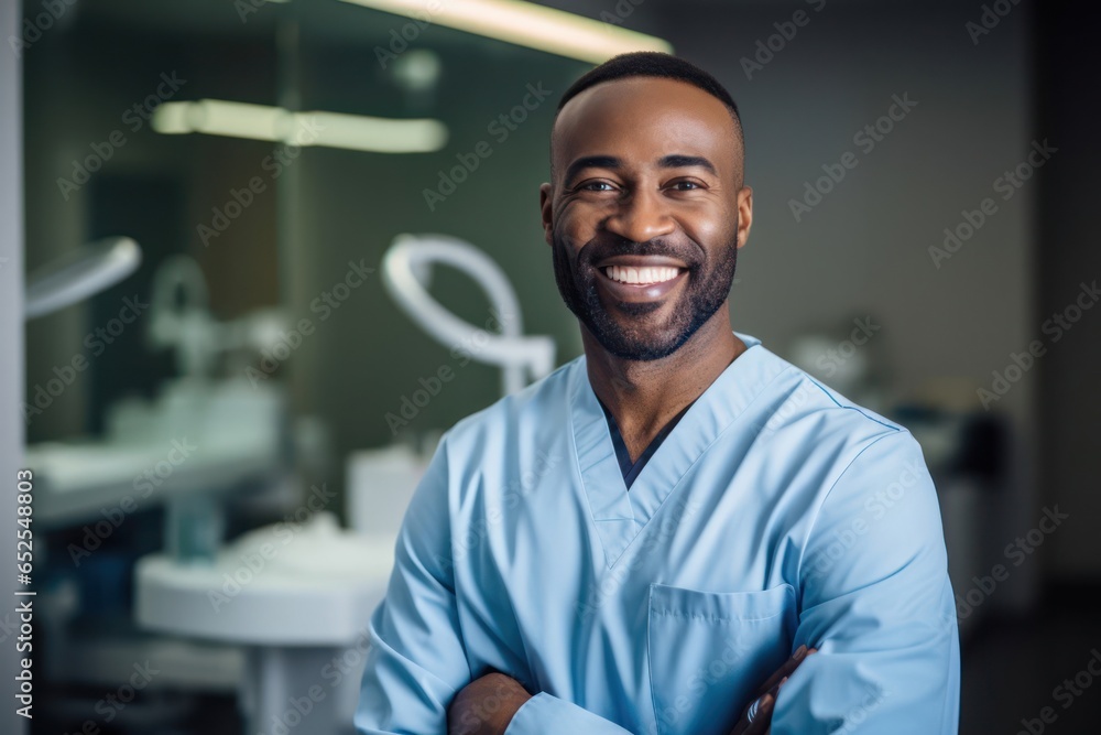 Black Male Dentist Occupation Employment Work Environment Backdrop ...