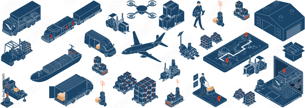 Third party logistics concept with Autonomous robots, Robot arm ...