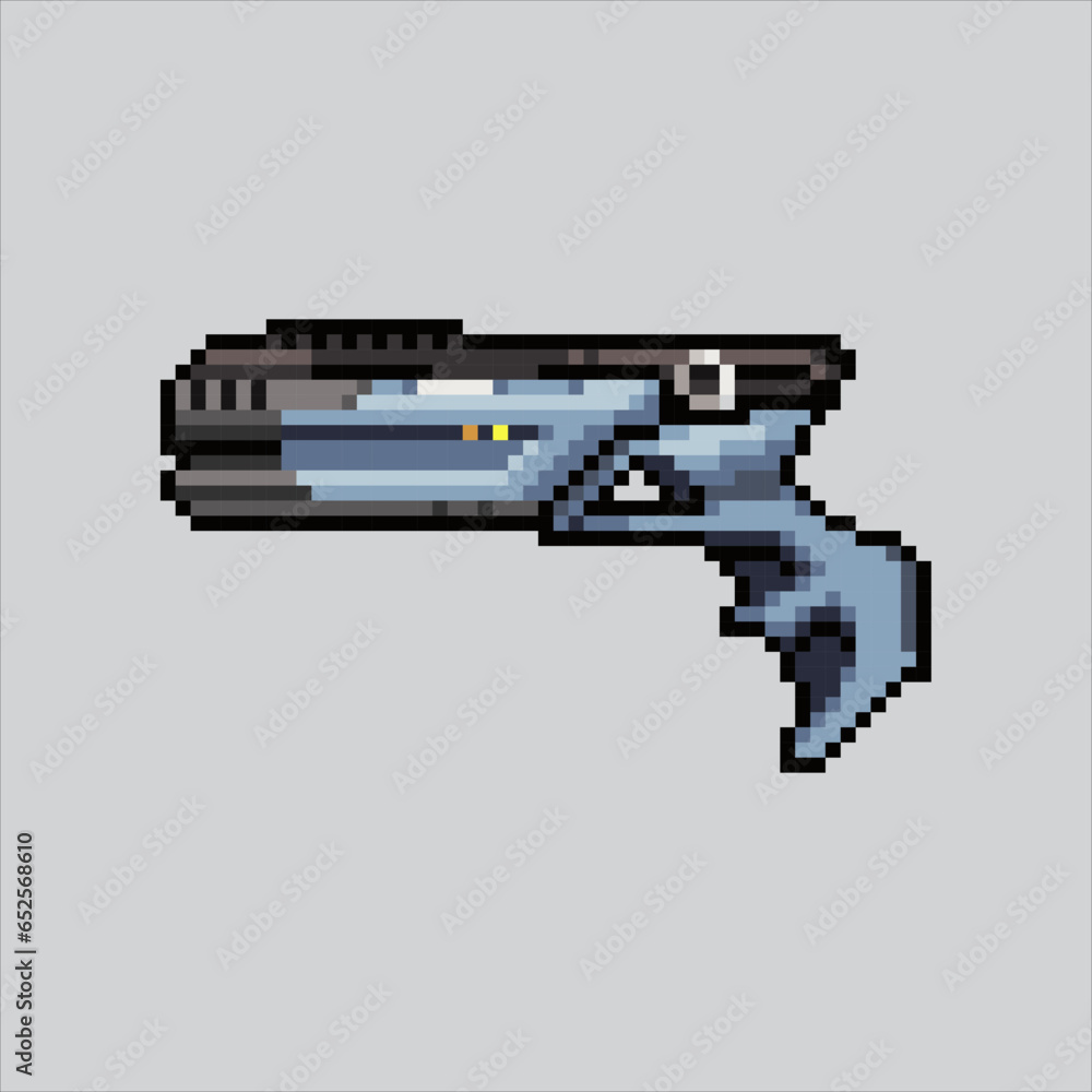 Pixel art Gun Beam. Pixelated futuristic gun. futuristic alien beam ...