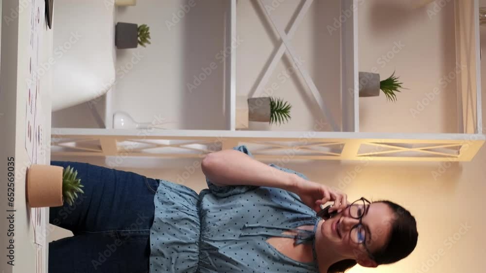 Vertical video. Annoying call. Work conflict. Mobile disagreement ...