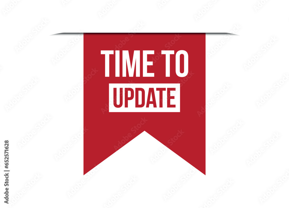 time to update red banner design vector illustration Stock Vector ...
