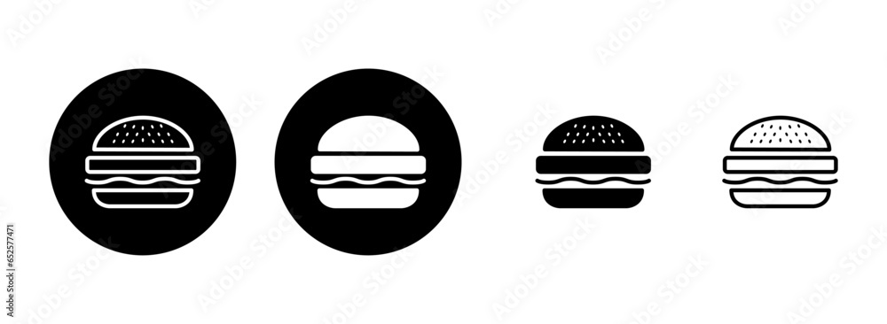Burger icon set illustration. burger sign and symbol. hamburger Stock ...