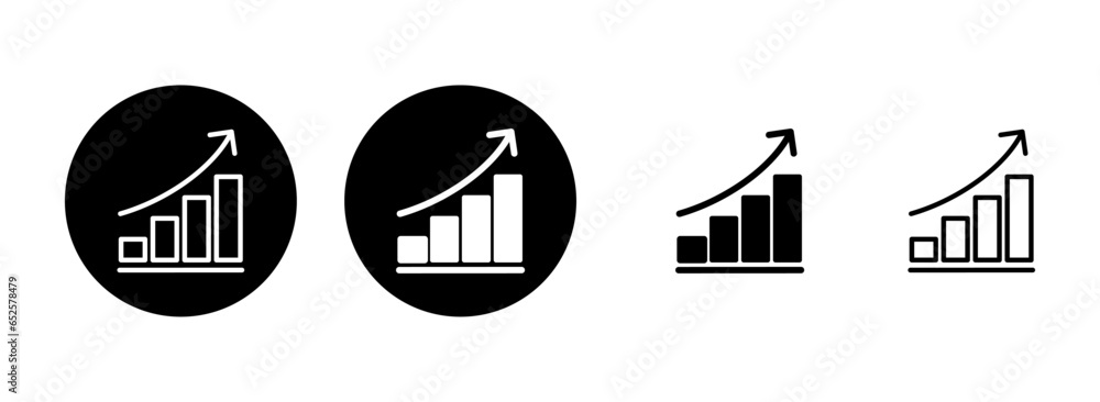 Growing graph Icon set illustration. Chart sign and symbol. diagram ...