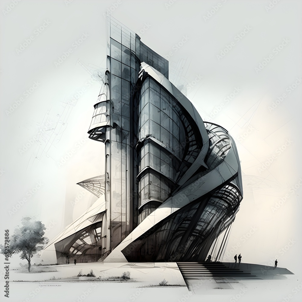 building sketch humanist humanism futurist futurism glass skeuomorphic ...
