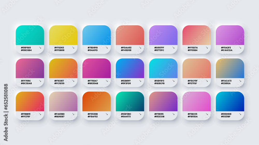 Gradient Colour Swatches in RGB, HEX Colors, Color Palette, Paint ...