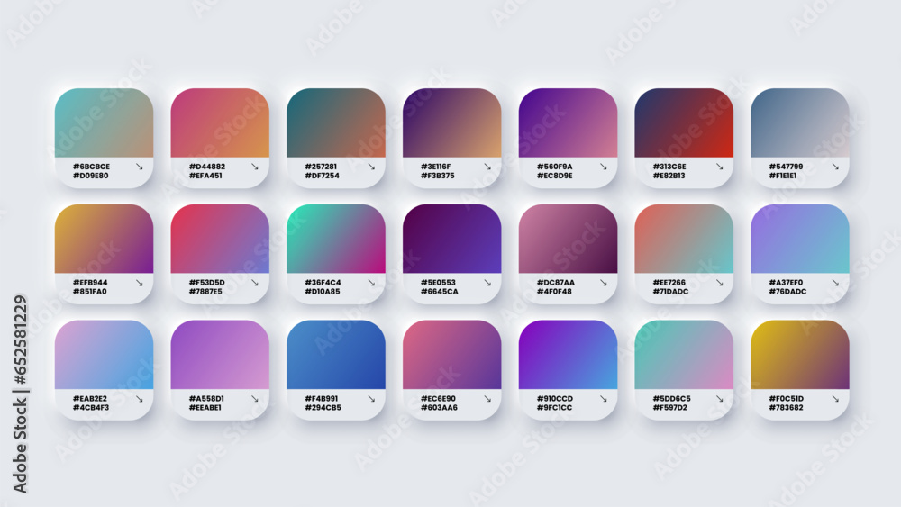 Gradient Colour Swatches in RGB, HEX Colors, Color Palette, Paint ...