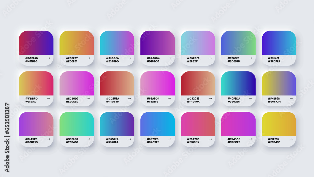 Gradient Colour Swatches in RGB, HEX Colors, Color Palette, Paint ...