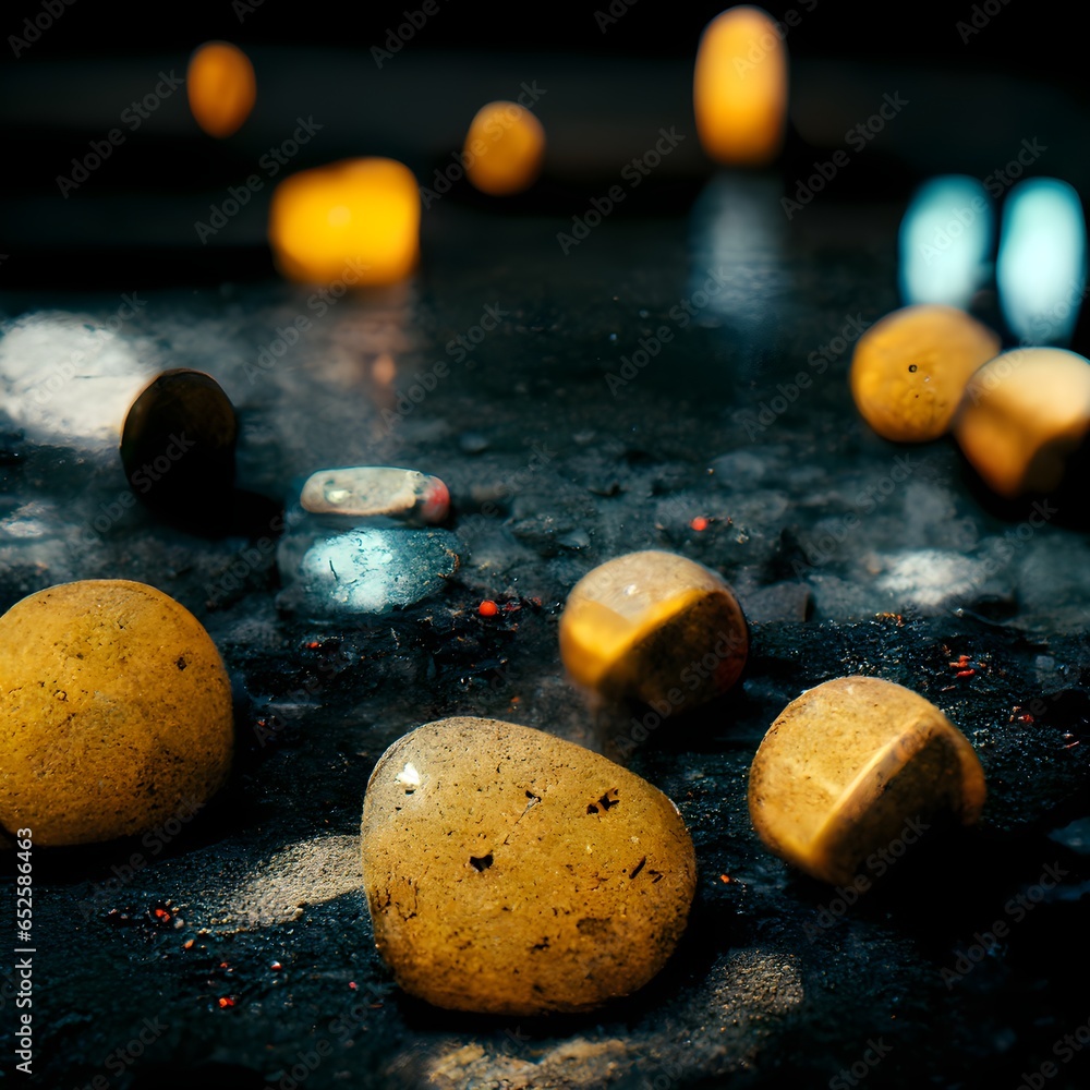 scattered bullets on the concrete floor tragedy epic scene high detail ...