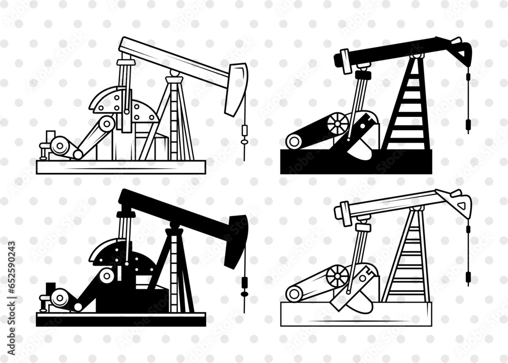 Pump Jack Silhouette, Oil Pumpjack Svg, Oil Derrick Svg, Oil Pump Svg ...