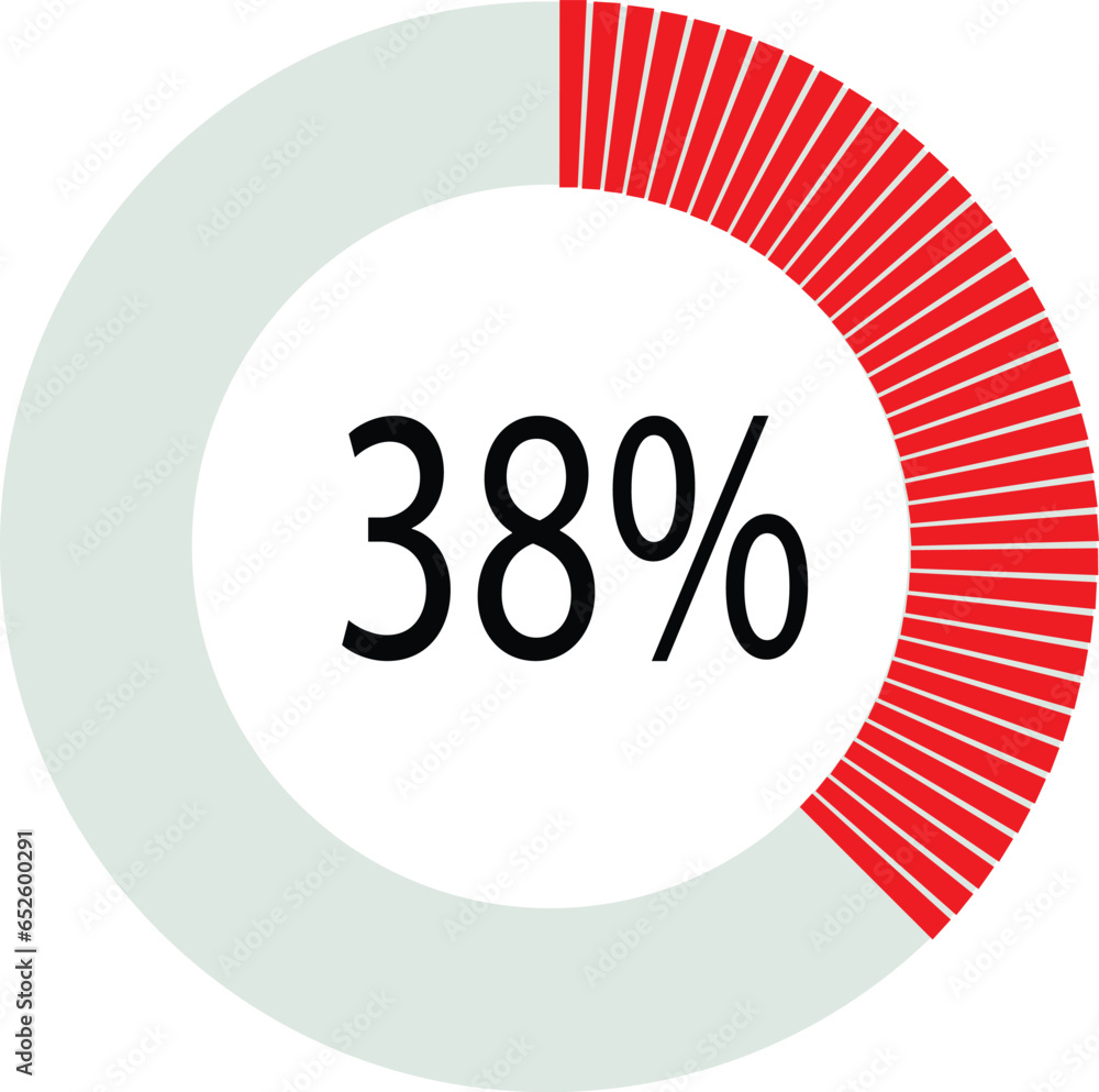 38% Loading. Circle percentage diagrams 38% ready to use for web design ...