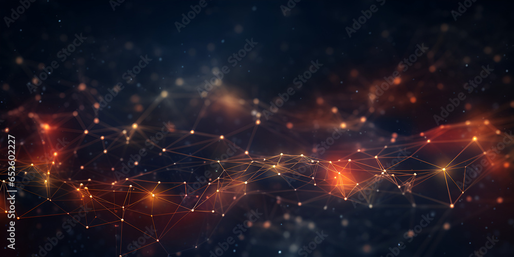 Abstract background with shining network structure with dots and lines ...